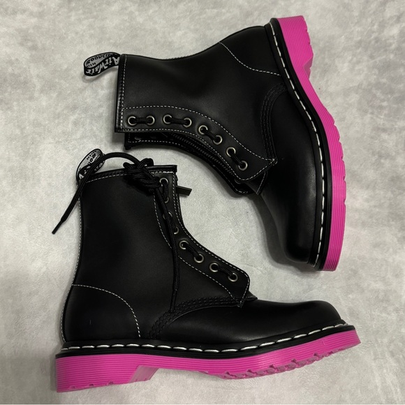 Dr. Martens | Shoes | Dr Martens 46 Pink Sole Wanama Leather Jungle Zip ...